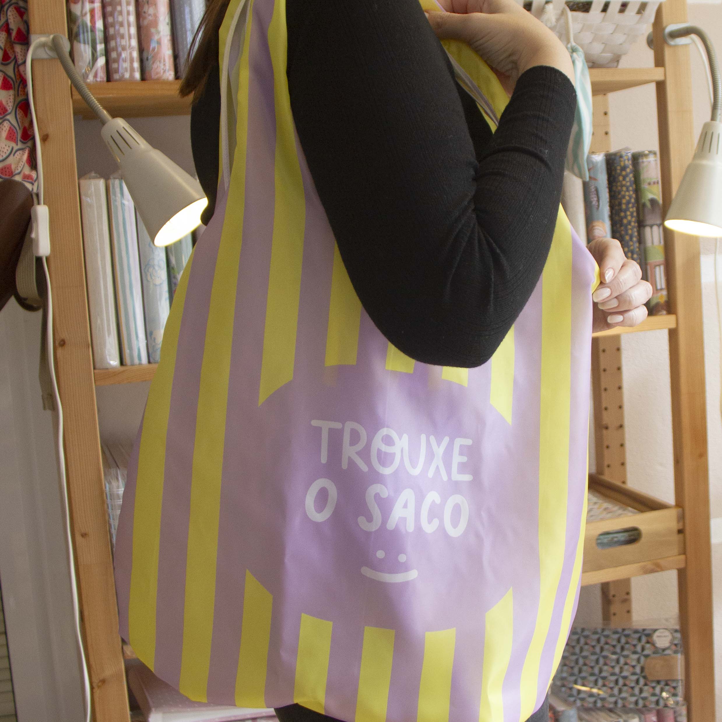 Saco de Compras (Eco Bag) STRIPES LAVANDA – Rosa com Canela